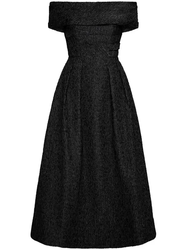 Rebecca Vallance Helene Off-shoulder Midi Dress - Black