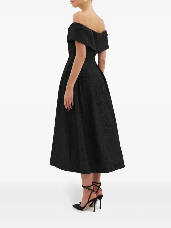 Rebecca Vallance Helene Off-shoulder Midi Dress - Black