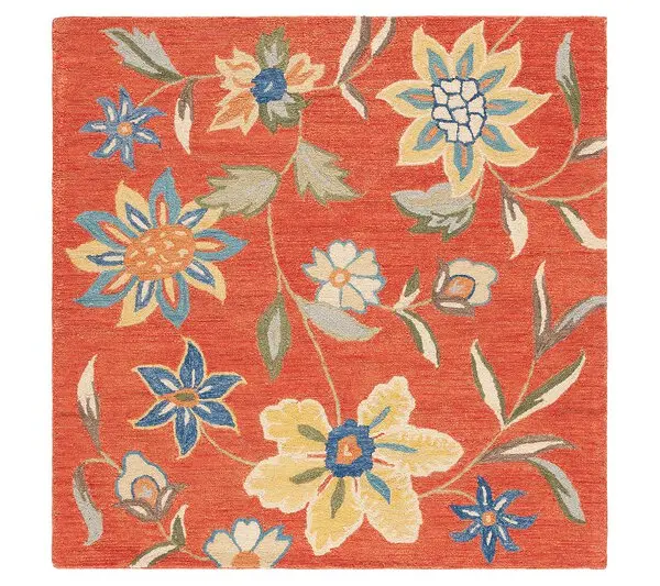 SAFAVIEH Blossom Collection Blm673 6' X 6' Square Rug Valerie - One-color