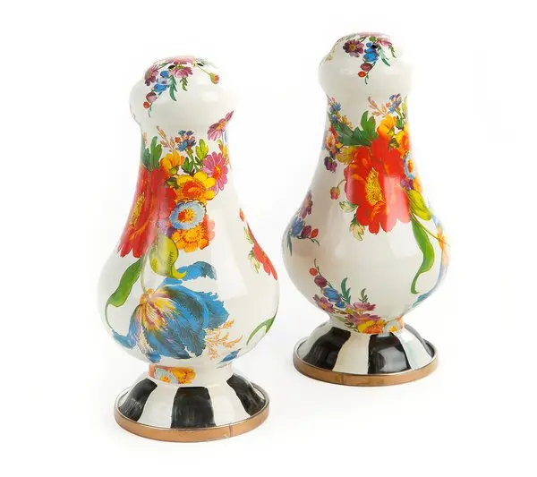 MACKENZIE-CHILDS White Flower Market Large Salt & Pepper Shake - One-color