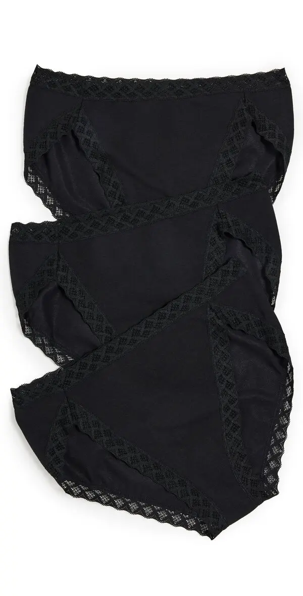 Natori Bliss French Cut 3 Pack Underwear - Black