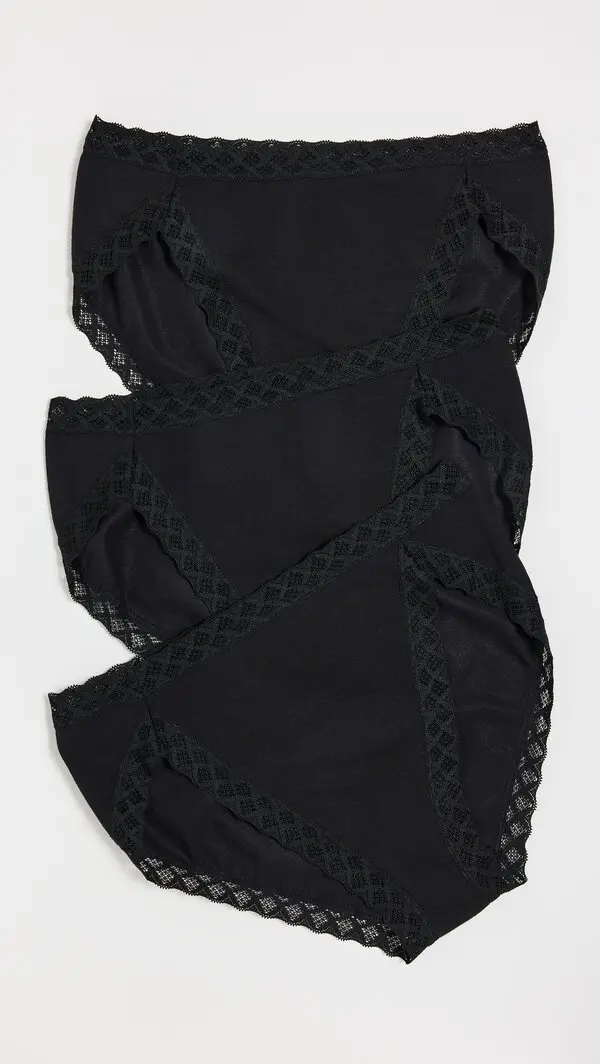Natori Bliss French Cut 3 Pack Underwear - Black