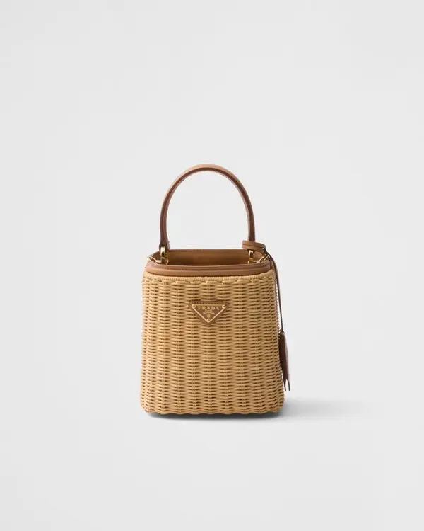 Prada Panier Mini Wicker And Leather Bag - Natural | Editorialist