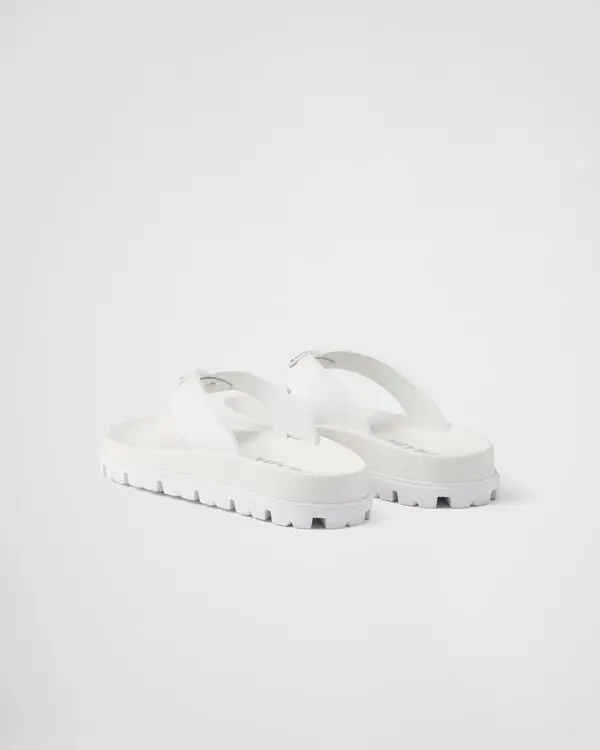 Prada Rubber Thong Sandals - White