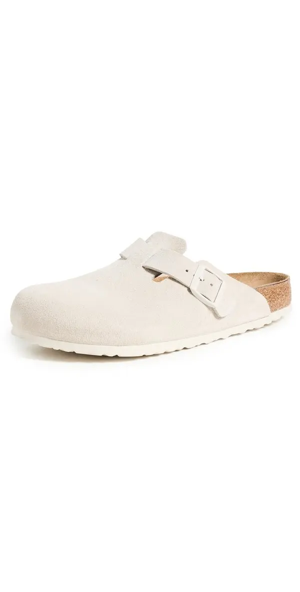 BIRKENSTOCK Boston Soft Footbed Clogs - Antique White