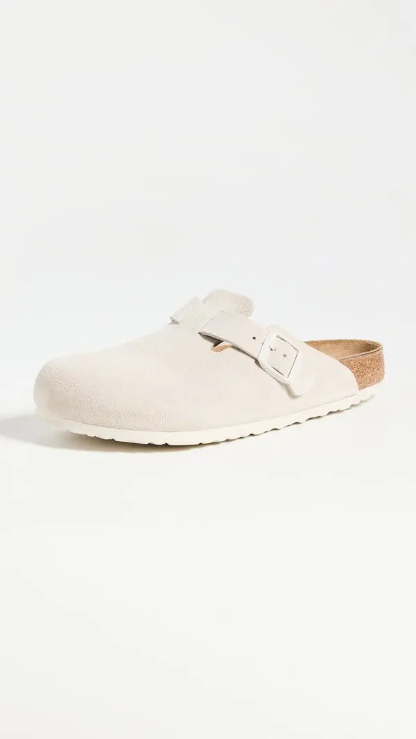 BIRKENSTOCK Boston Soft Footbed Clogs - Antique White
