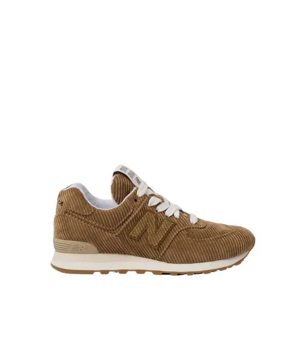 Miu Miu X New Balance 574 Striped Velvet Sneakers - Cinnamon