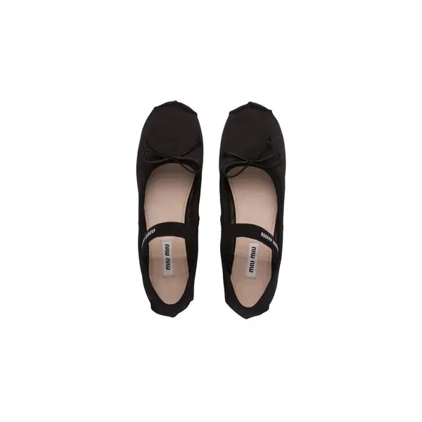 Miu Miu Satin Ballerinas - Black