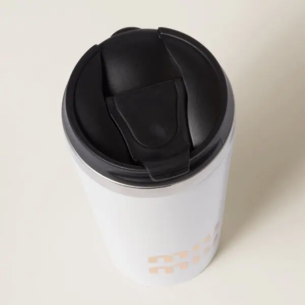 Miu Miu Stainless Steel Thermal Cup, 450 Ml - White/Platinum