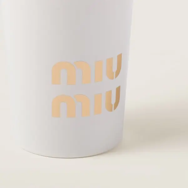 Miu Miu Stainless Steel Thermal Cup, 450 Ml - White/Platinum