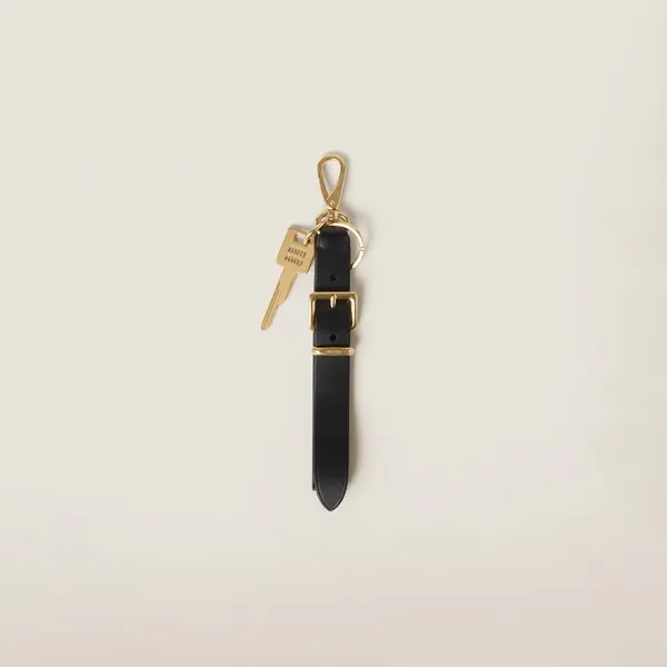 Miu Miu Leather Key Ring - Black | Editorialist