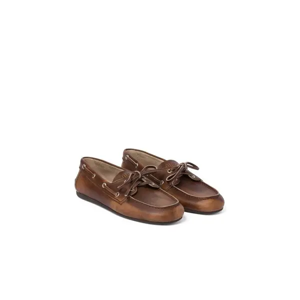 Miu Miu Unlined Leather Boat Shoes