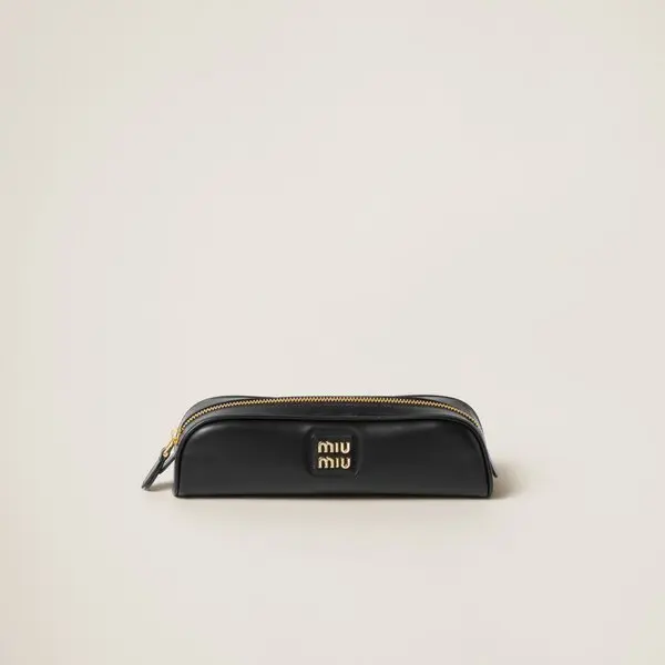 がっくん専用です。。　miu miu ブラック ケース Miu Miu Leather Pencil Case - Black | Editorialist
