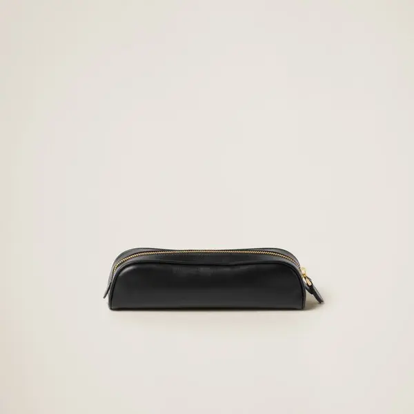 Miu Miu Leather Pencil Case - Black | Editorialist