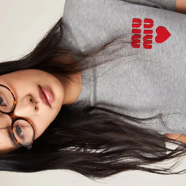 Miu Miu Cotton Jersey T-Shirt - Grey | Editorialist