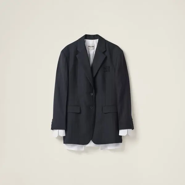 Miu Miu Single-breasted Pinstripe Jacket