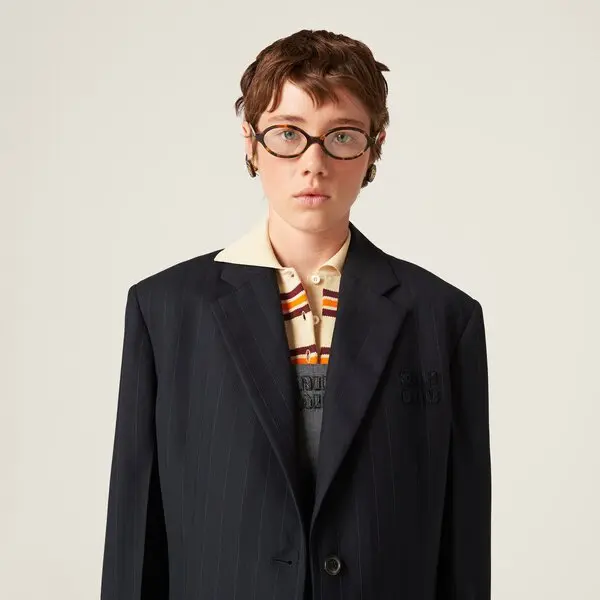 Miu Miu Single-breasted Pinstripe Jacket