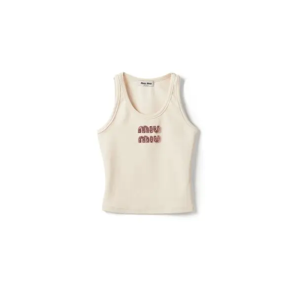 Miu Miu Ribbed Jersey Top