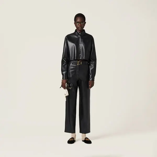 Miu Miu Nappa Leather Pants - Black | Editorialist