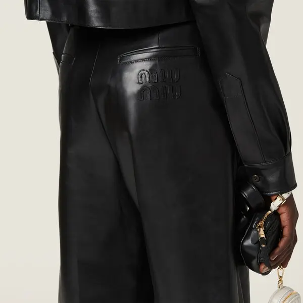 Miu Miu Nappa Leather Pants - Black | Editorialist