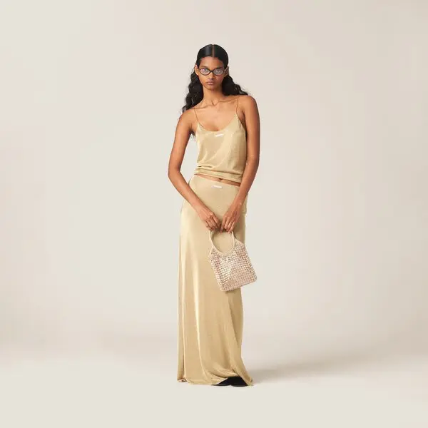Miu Miu Mesh Top - Gold | Editorialist