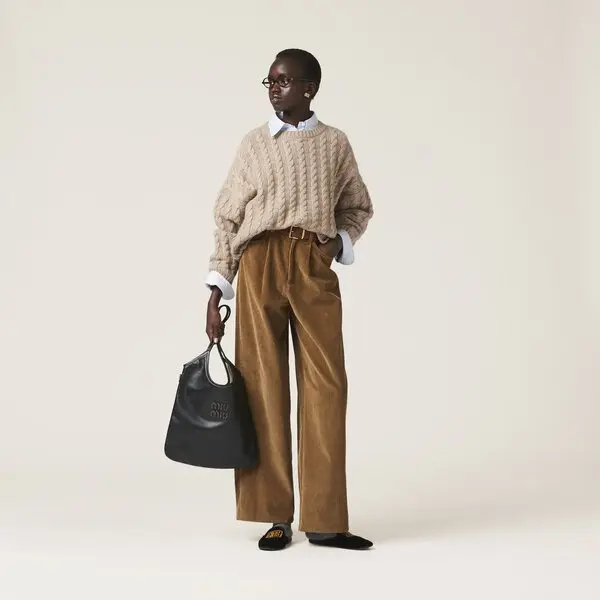 Miu Miu Garment-Dyed Corduroy Pants - Cinnamon | Editorialist