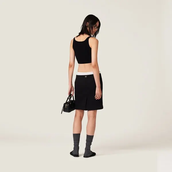 Miu Miu Viscose Top - Black | Editorialist