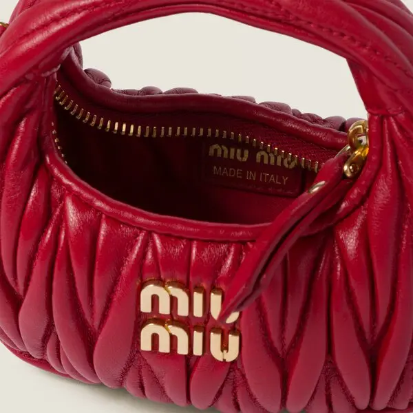 Miu Miu Wander Matelassé Nappa Leather Micro Hobo Bag