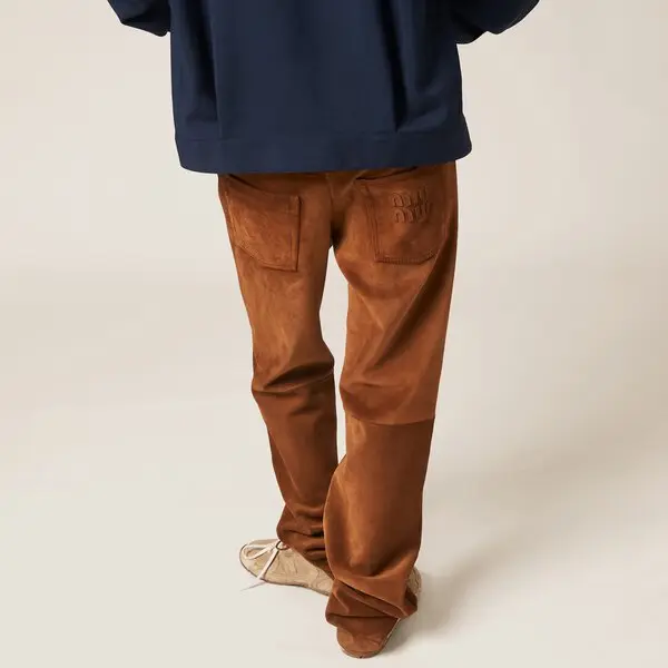 Miu Miu Suede Pants - Cinnamon | Editorialist
