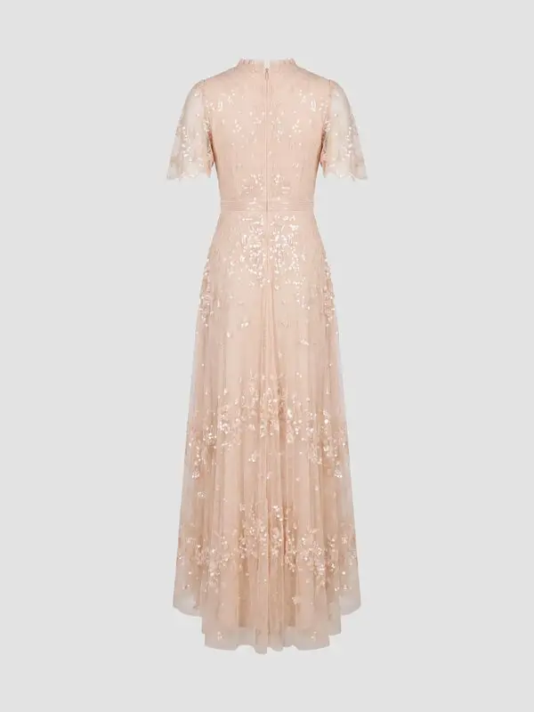 Mac Duggal Sequin-embellished A-line Tulle Gown - Blush