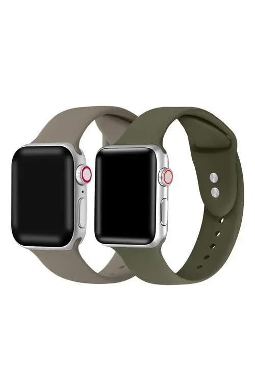 POSH TECH Assorted Silicone Apple Watch® Straps - Coffee/olive Green