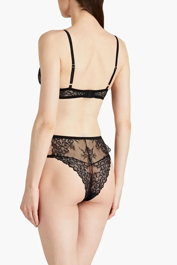 Stella McCartney Satintrimmed Metallic Lace Highrise Briefs