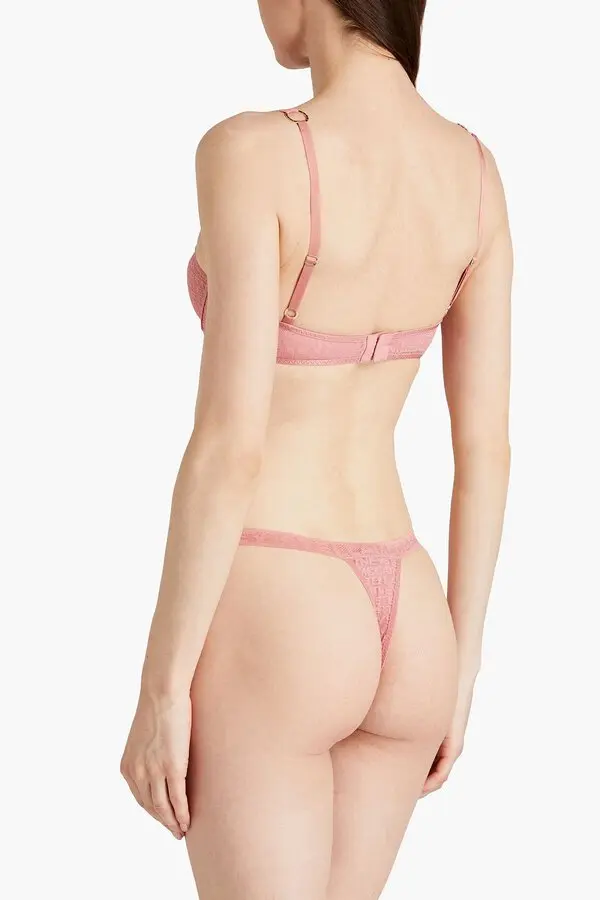 Stella McCartney Embroidered Stretchmesh Thong - Pink