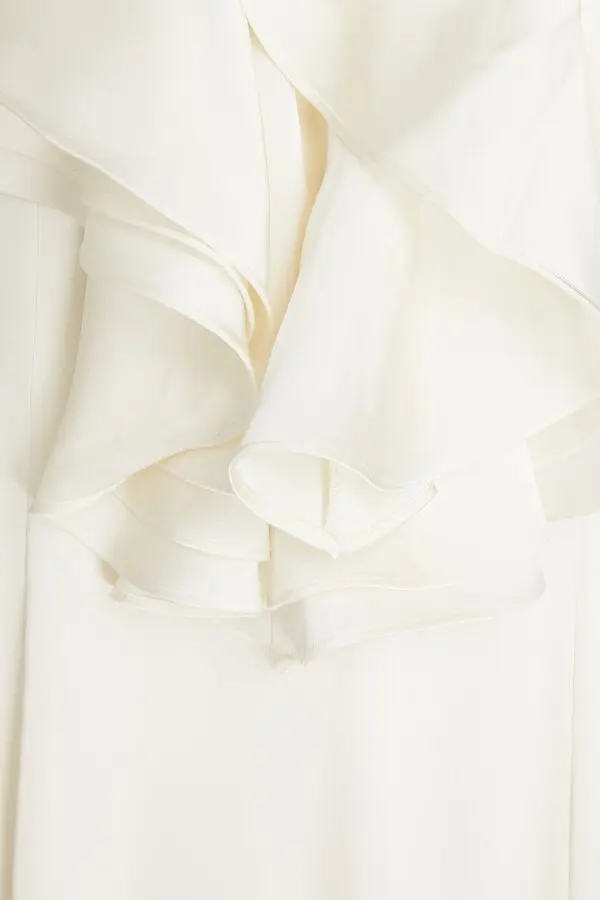 ROTATE BY BIRGER CHRISTENSEN Ruffled Sateen Bridal Midi Dress