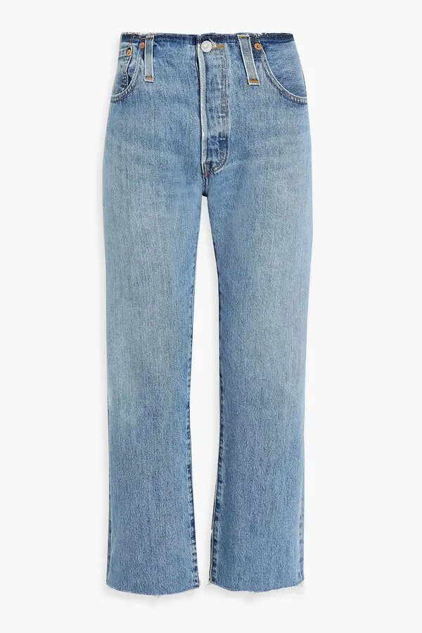 RE/DONE WITH LEVI'S Levi's Cropped High-rise Straight-leg Jeans
