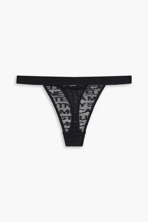 Stella McCartney Stretchtulle Midrise Thong - Black