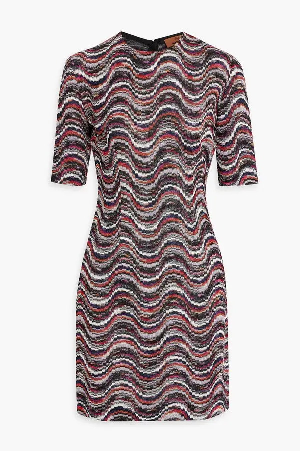 Missoni Metallic Crochet-knit Mini Dress