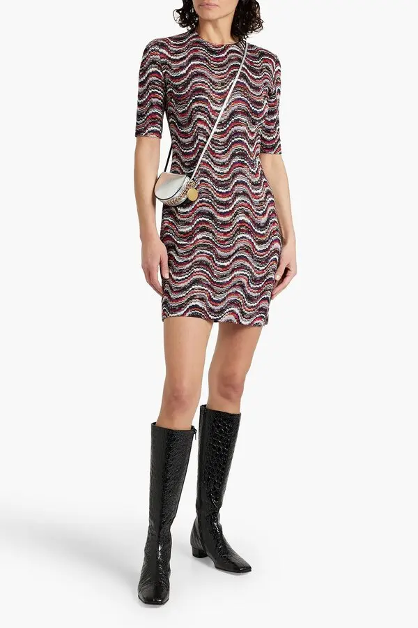 Missoni Metallic Crochet-knit Mini Dress