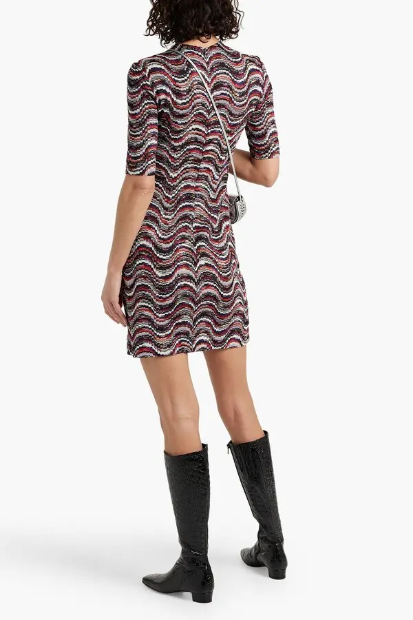 Missoni Metallic Crochet-knit Mini Dress