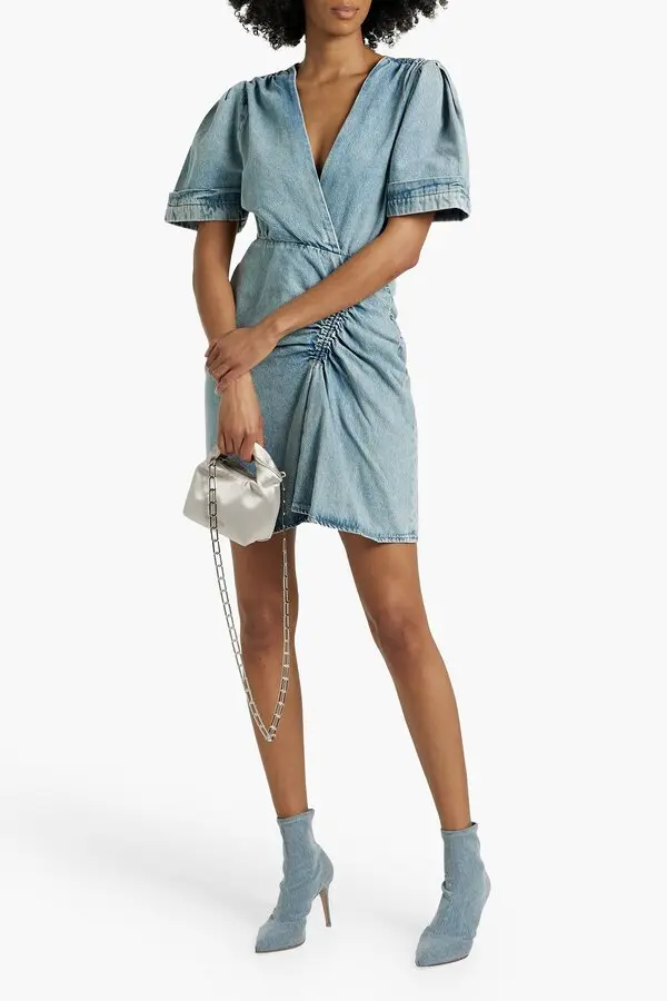 white christmas dresses Women's Always Remarkable One Shoulder Mini Dress in Denim