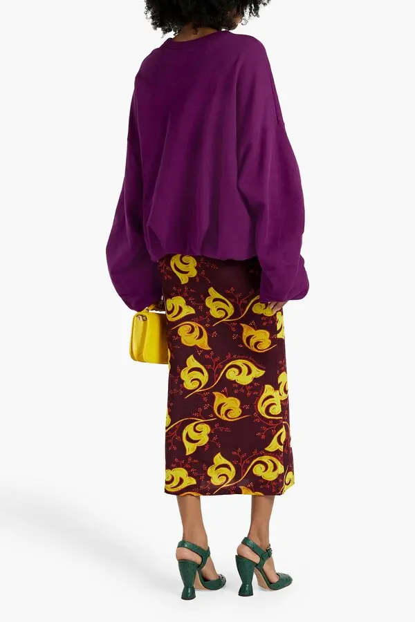 Versace Printed Stretch-jersey Maxi Skirt