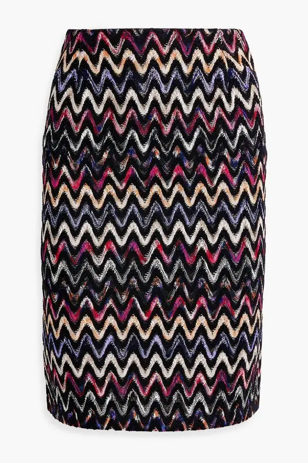 Missoni Crochet-knit Wool-blend Pencil Skirt - Black