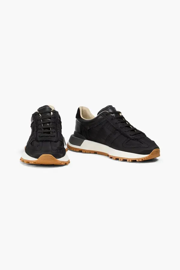 MAISON MARGIELA Leather-trimmed Shell Sneakers - Black