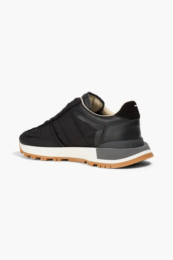MAISON MARGIELA Leather-trimmed Shell Sneakers - Black