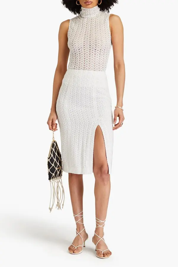 Missoni Crochet-knit Wool-blend Turtleneck Top