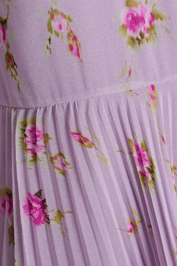 Red Valentino Pleated Floralprint Chiffon Midi Dress In Lavender - 50% Off  | Editorialist