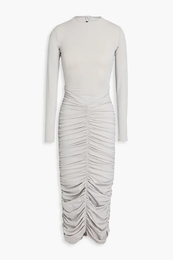 Alex Perry Ruched Stretch-jersey Midi Dress