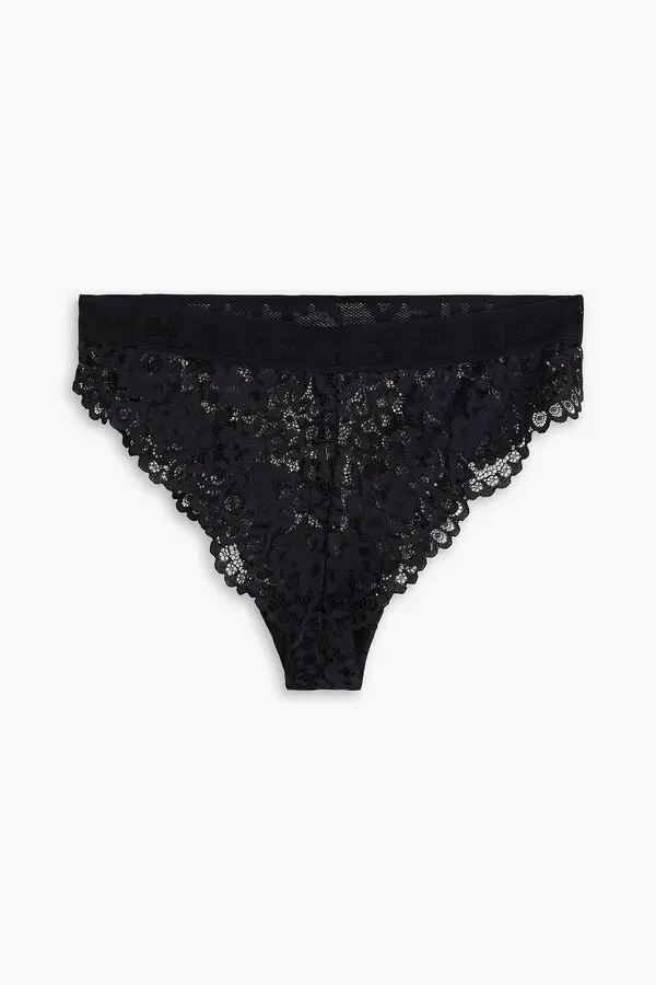 Stella McCartney Stretchlace Midrise Briefs - Black