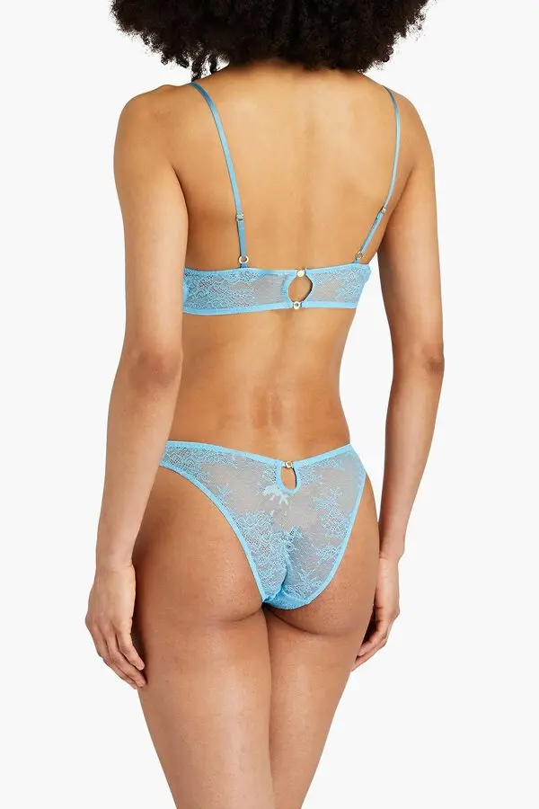 Stella McCartney Cutout Stretchlace Lowrise Briefs - Light Blue