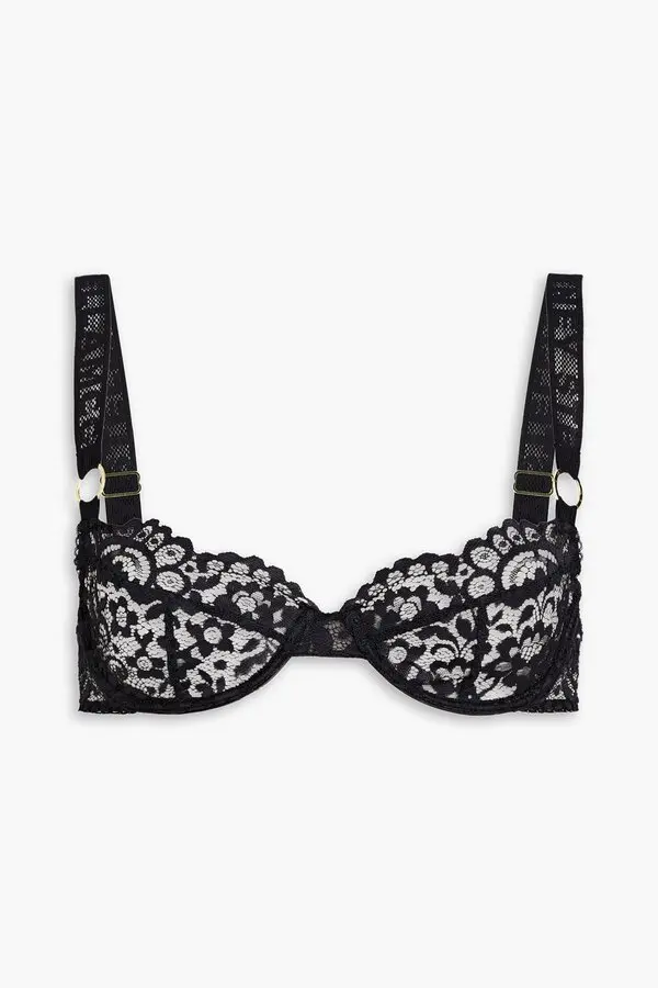 Stella McCartney Stretchlace Balconette Bra - Black